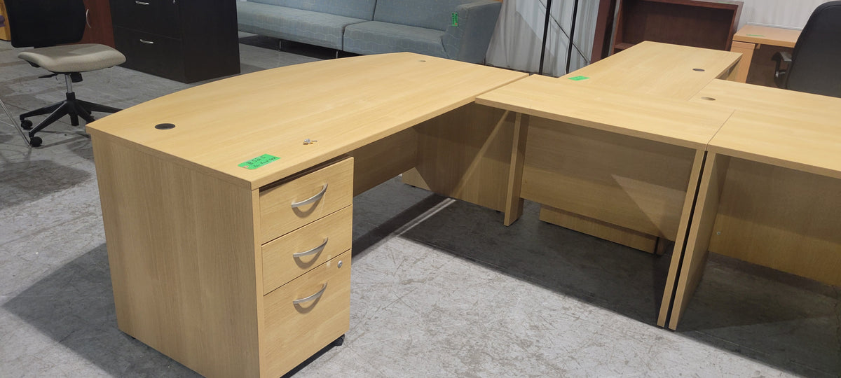 Maple Bow-Front Desk – Superior Office Services | Used Office Furniture ...